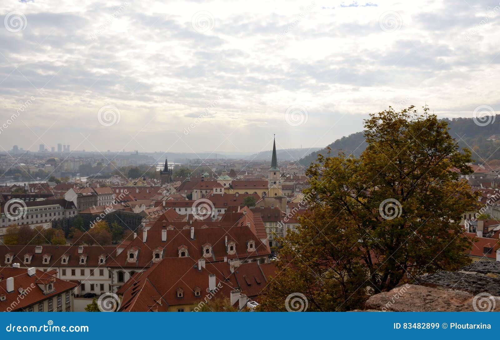 Architecture from Prague in Autumn Stock Image - Image of panorama ...