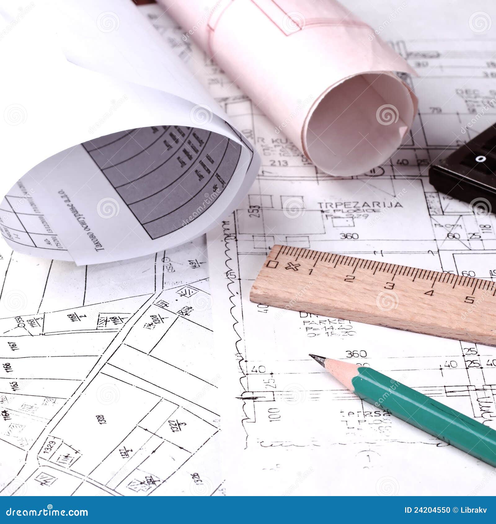 Architecture Project at Paper Stock Photo - Image of border, reference ...