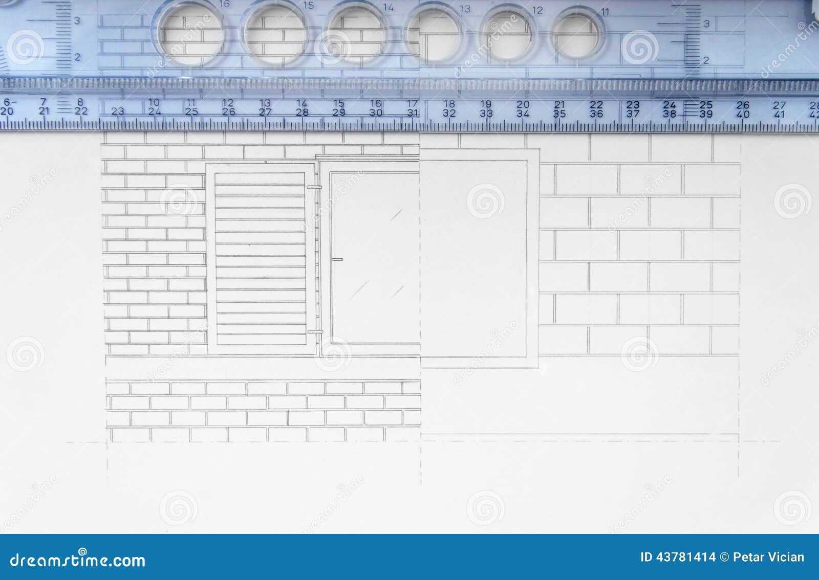 Architecture Rolls Architectural Plans Architect Blueprints Stock Photo ...