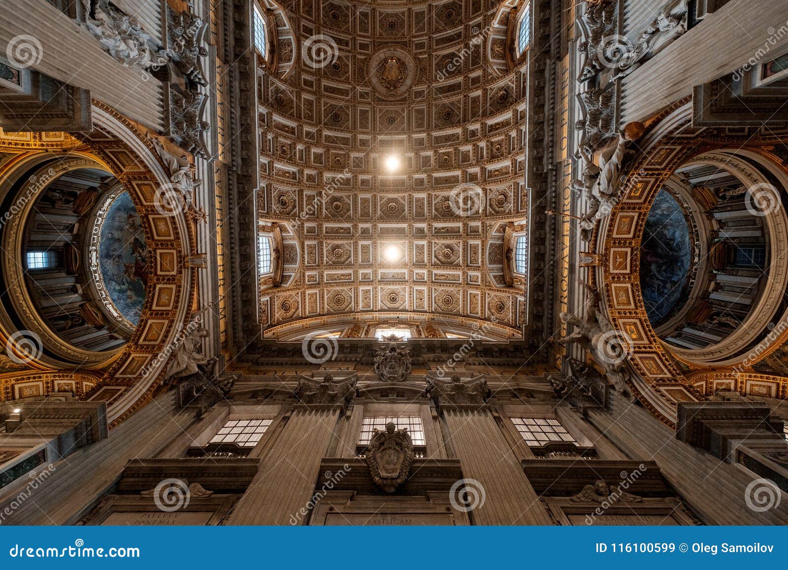 Architecture of Rome. Interior Side of the Dome of Saint Peter`s ...