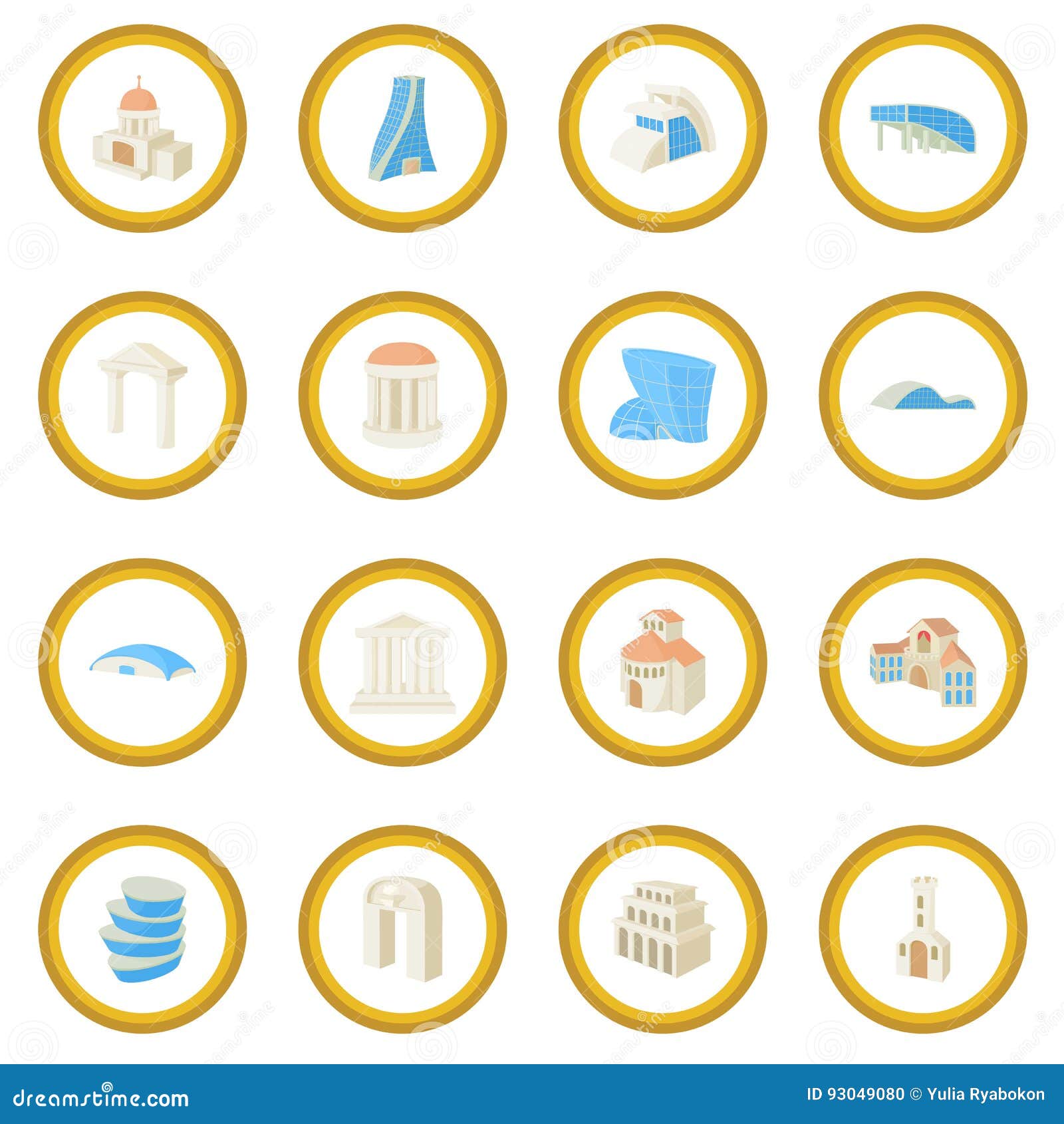 Architecture Set Icon Circle Stock Vector - Illustration of residential ...