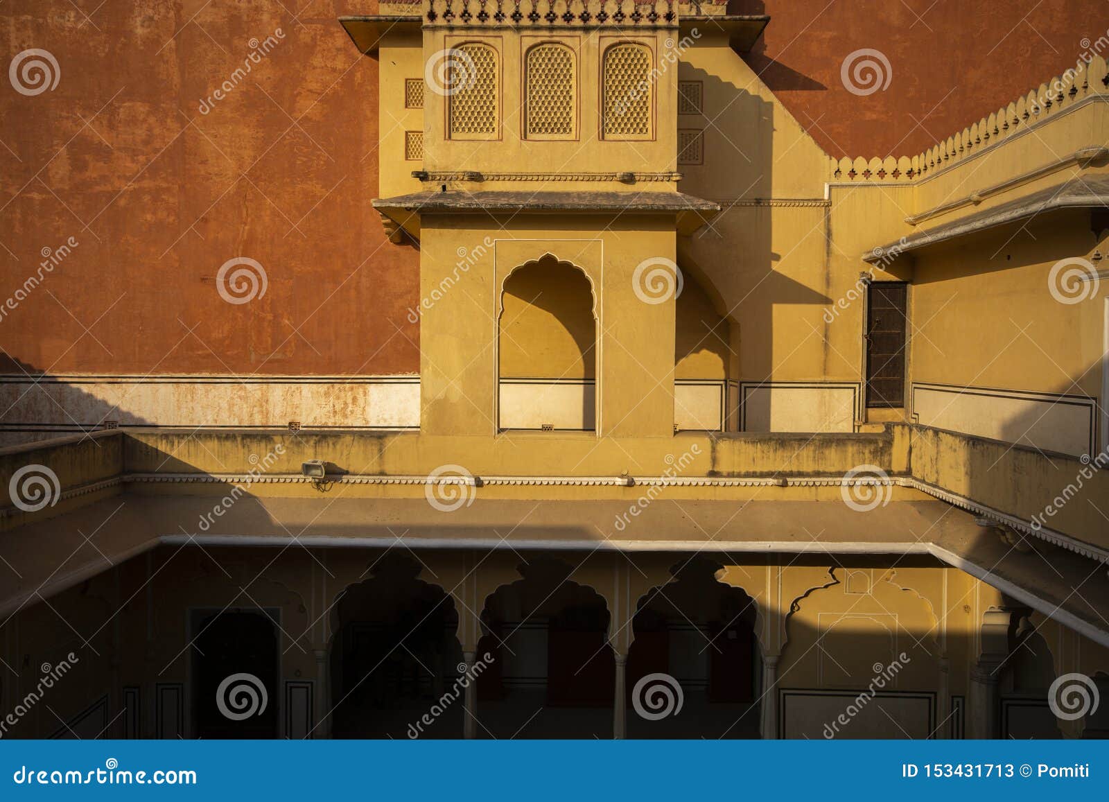 Architecture with Shadow Inside Wind Palace in Jaipur, Rajasthan State ...