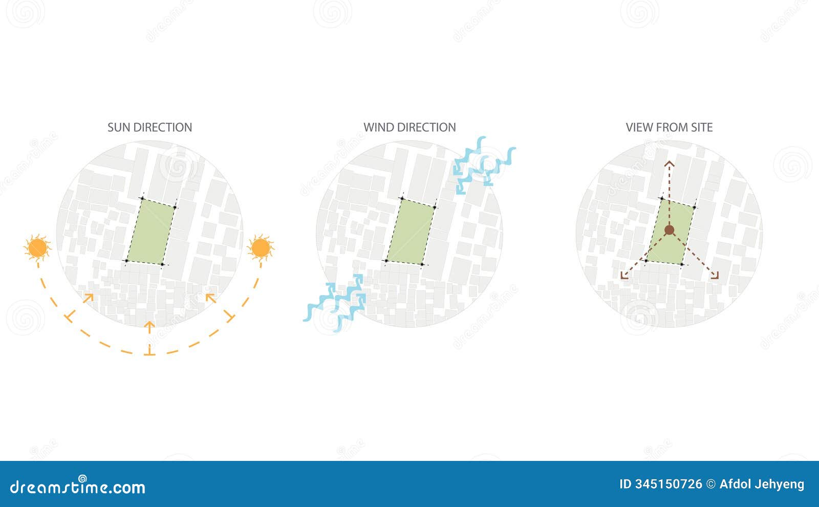 Architecture Site Analysis Symbol Icon Element Drawing Graphic Flat ...