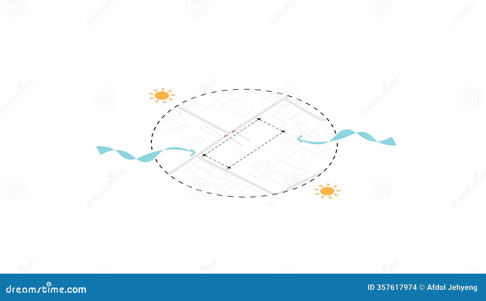 Isometric Architecture Site Analysis Symbol Icon Element Drawing ...