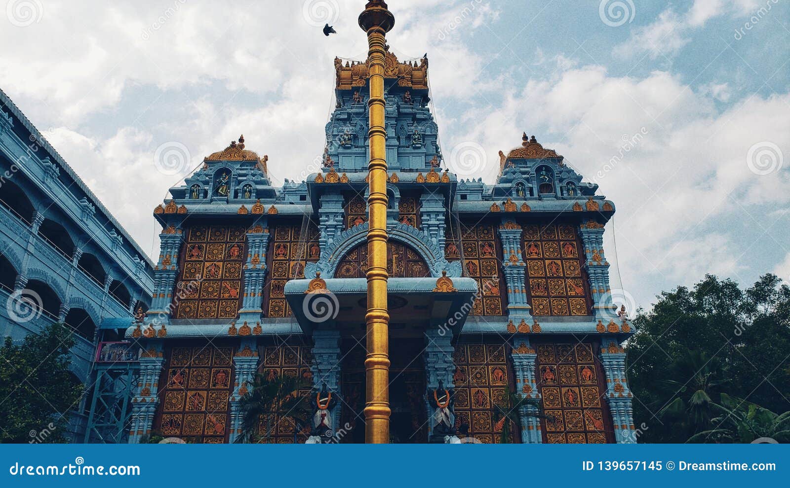 Iskon Temple stock image. Image of temple, architecture - 139657145