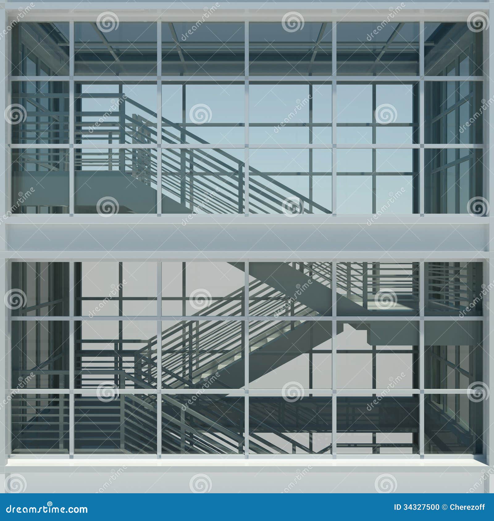 Architecture: Staircase and Windows Stock Illustration - Illustration ...