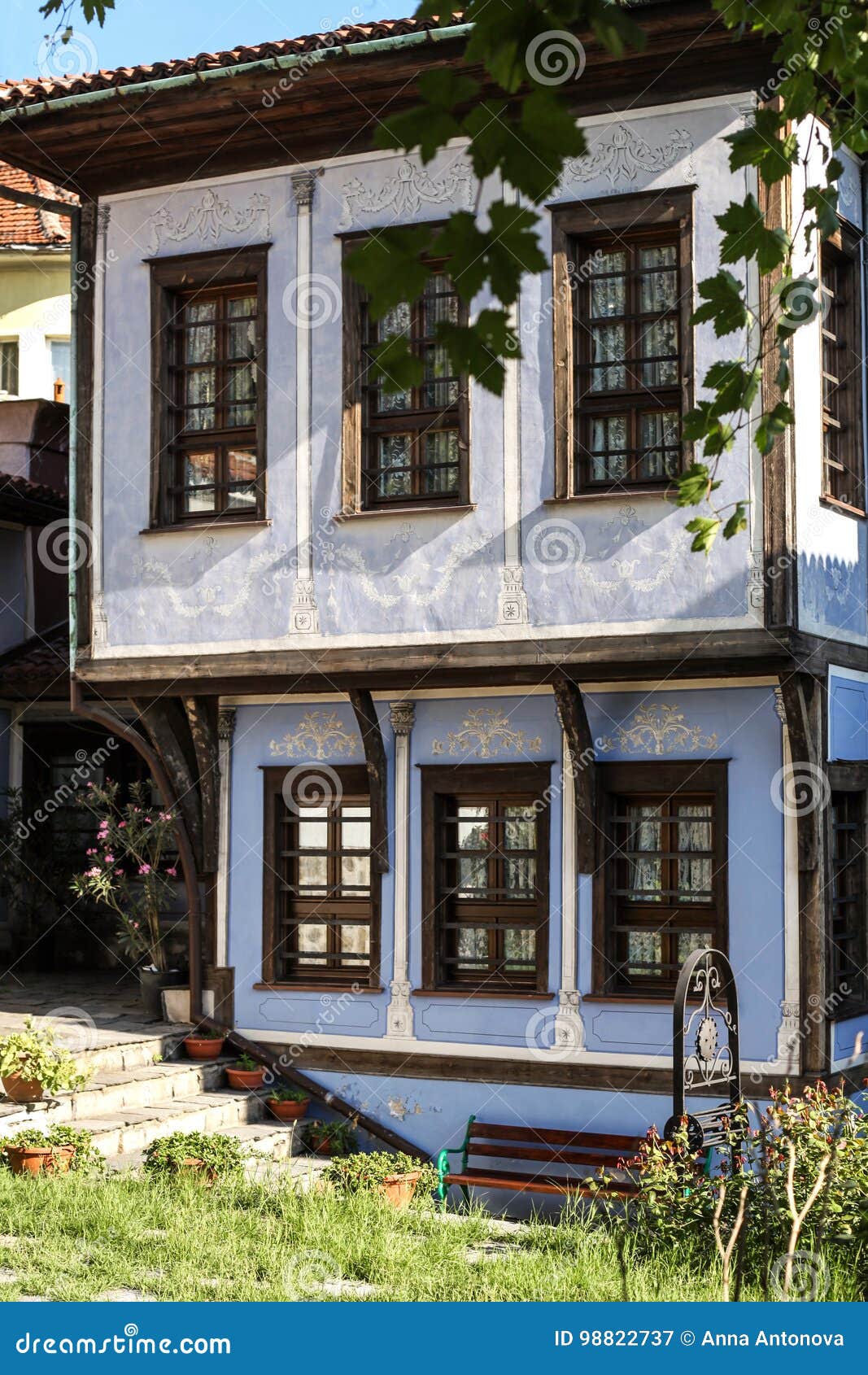Windows of Old House in Plovdiv, Bulgaria Stock Image - Image of ...