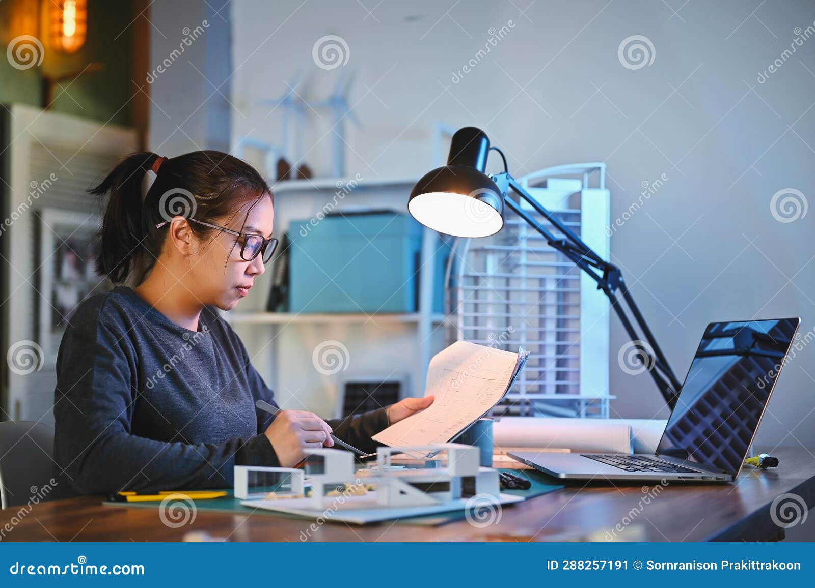 Architecture Students Diligently Study the Detail in Blueprints and ...