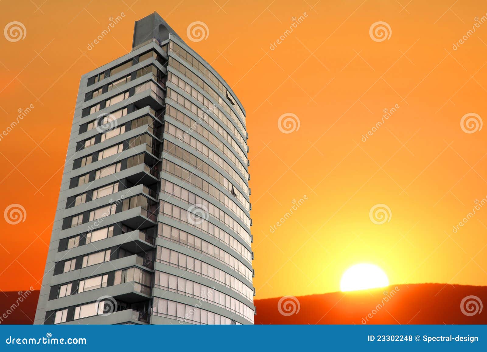 Architecture in the sunset stock illustration. Illustration of evening ...
