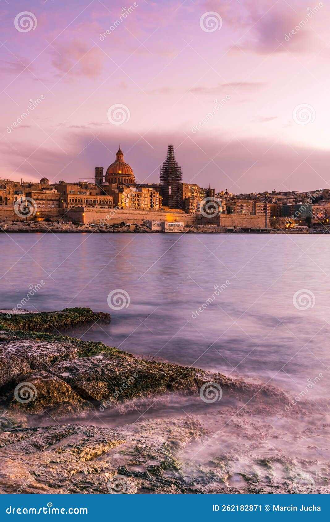 Architecture of. Valletta, Malta in Warm Sunset Colors Stock Image - Image of landmark, city ...