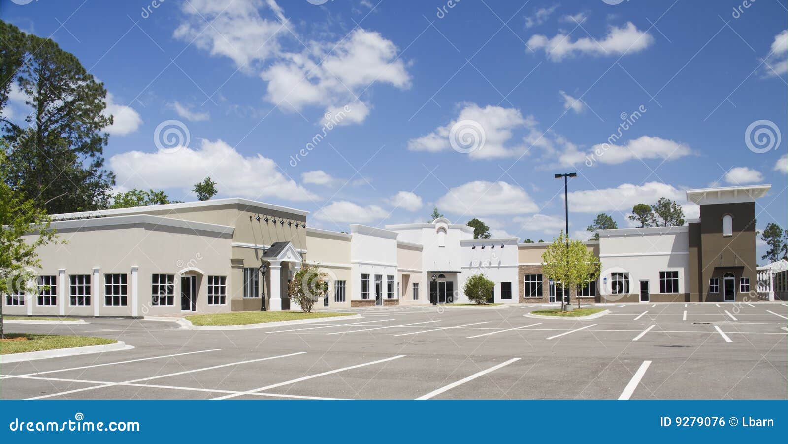 Architecture Variety Strip Mall Stock Photo - Image of storefront ...