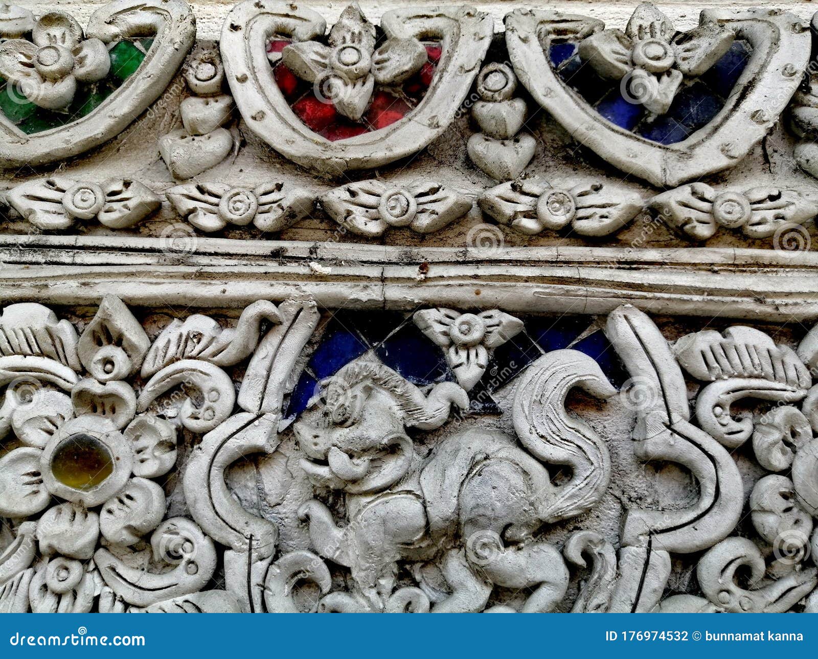 Architecture on vihara stock photo. Image of thailand - 176974532