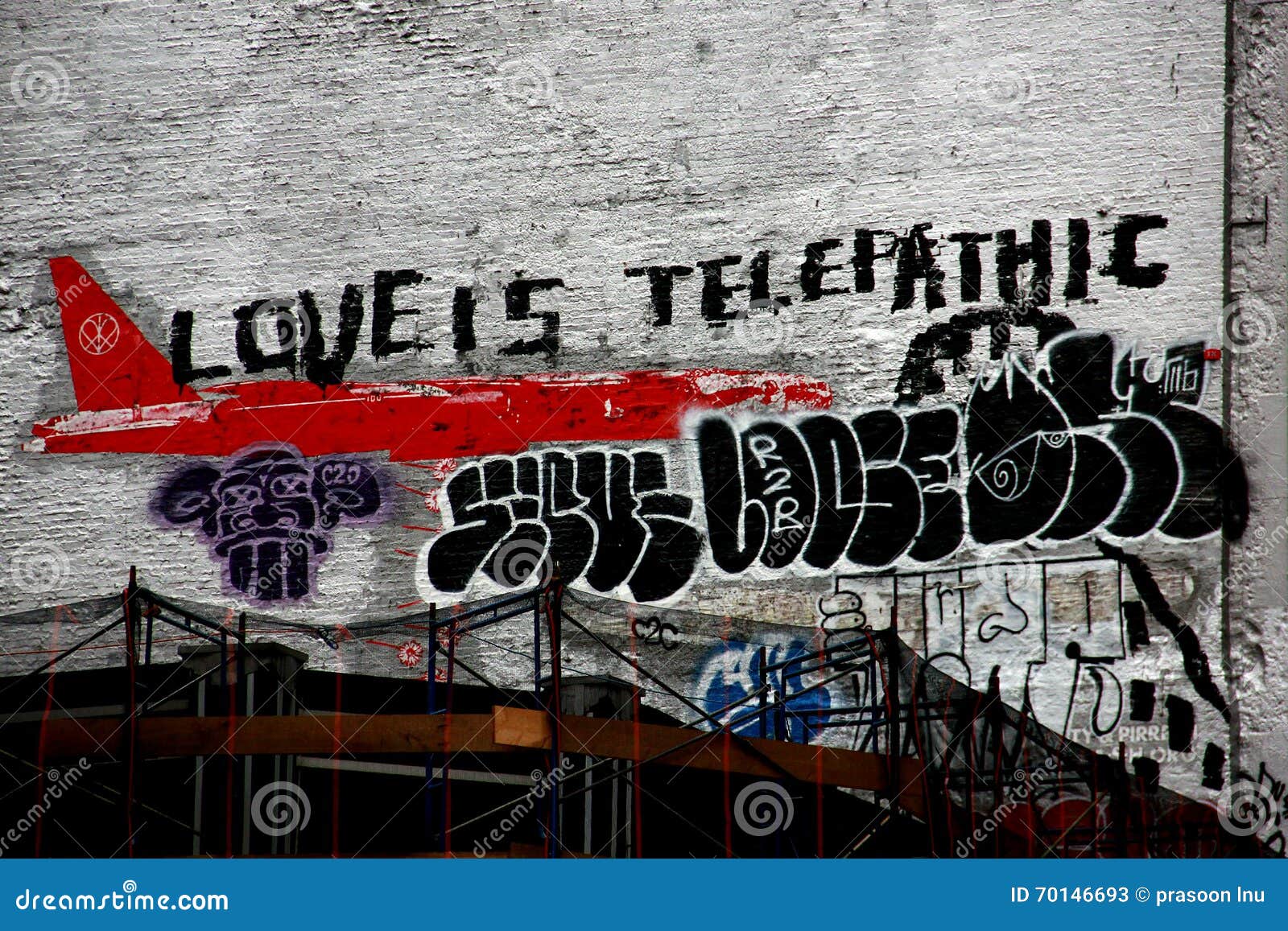 Architecture Wall Graphity Work Inprogress Editorial Stock Photo ...