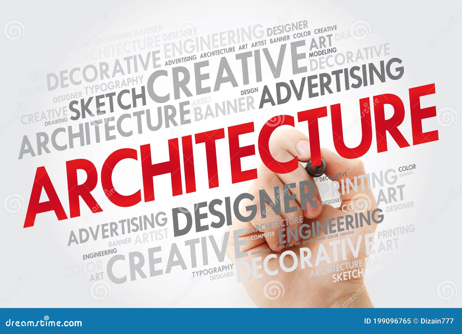 Architecture Word Cloud with Marker Creative Business Concept ...