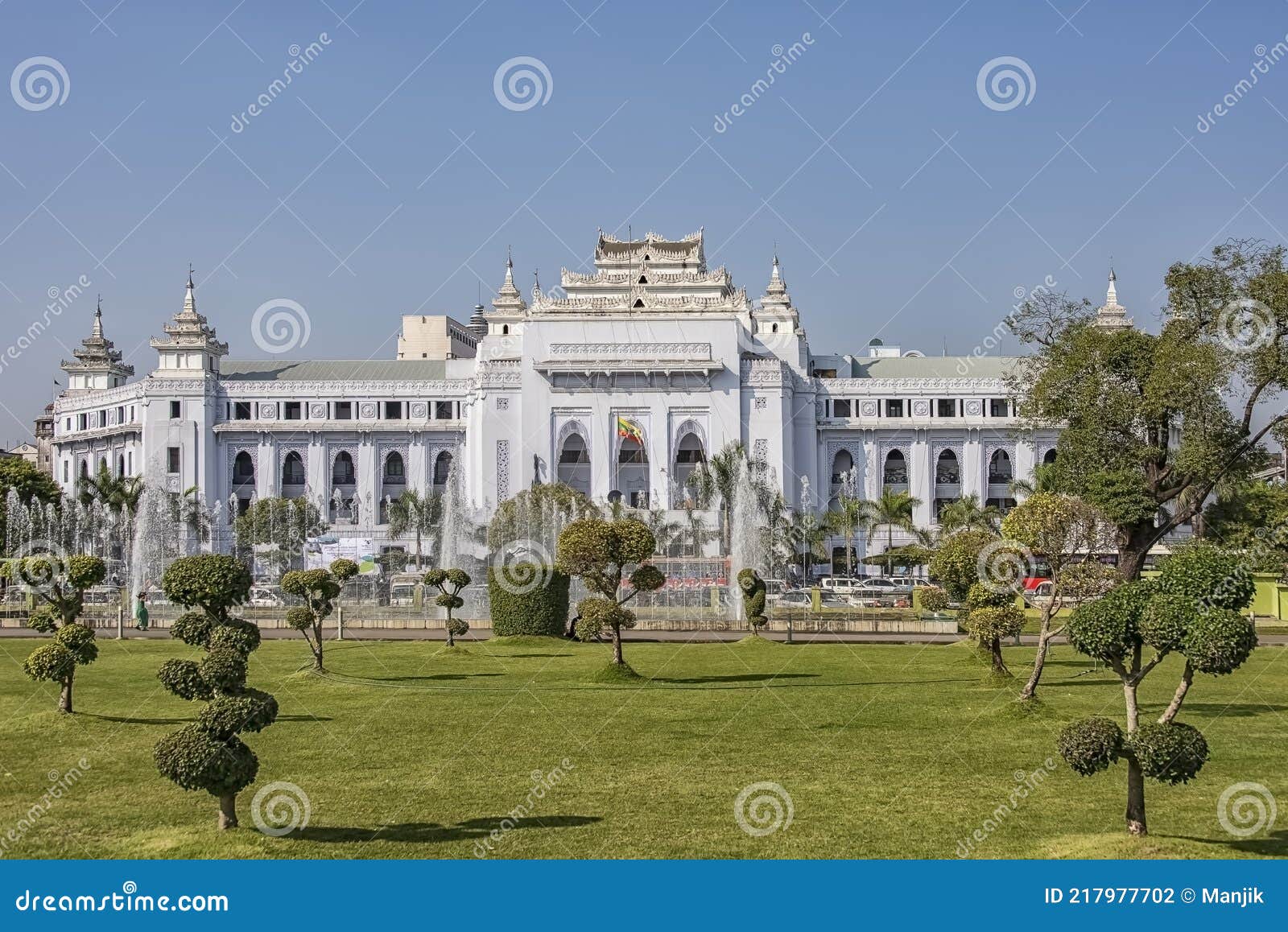 Architecture in Yangon stock photo. Image of famous - 217977702