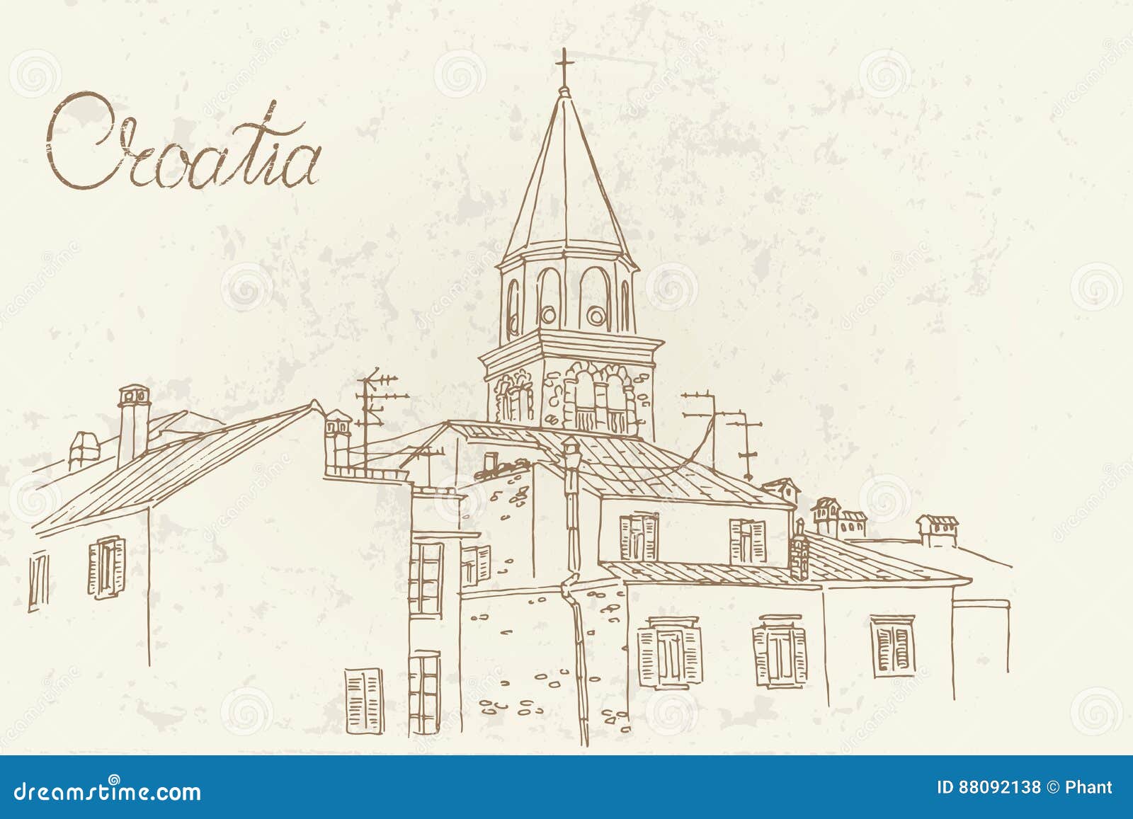 Zadar Croatia City Map In Black And White Color In Retro Style. Outline ...