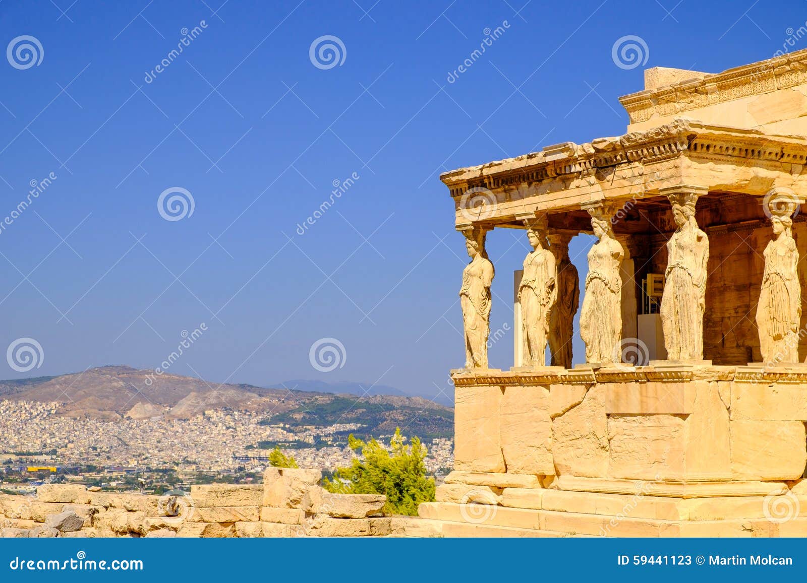 Architectuurdetail Van Oude Tempel Erechteion in Akropolis Stock ...