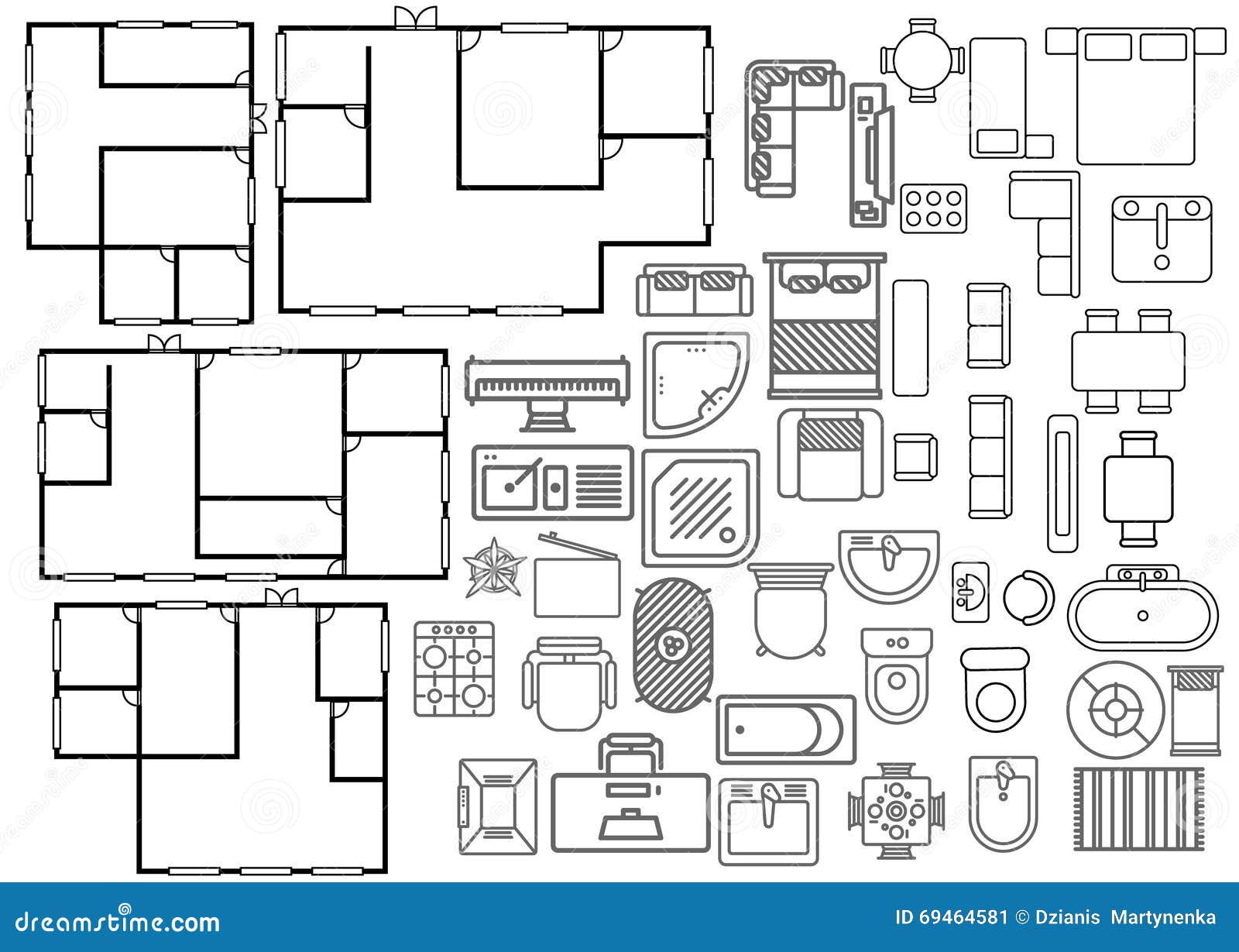 Architectuurplan in Hoogste Mening Vector Illustratie - Illustration of ...