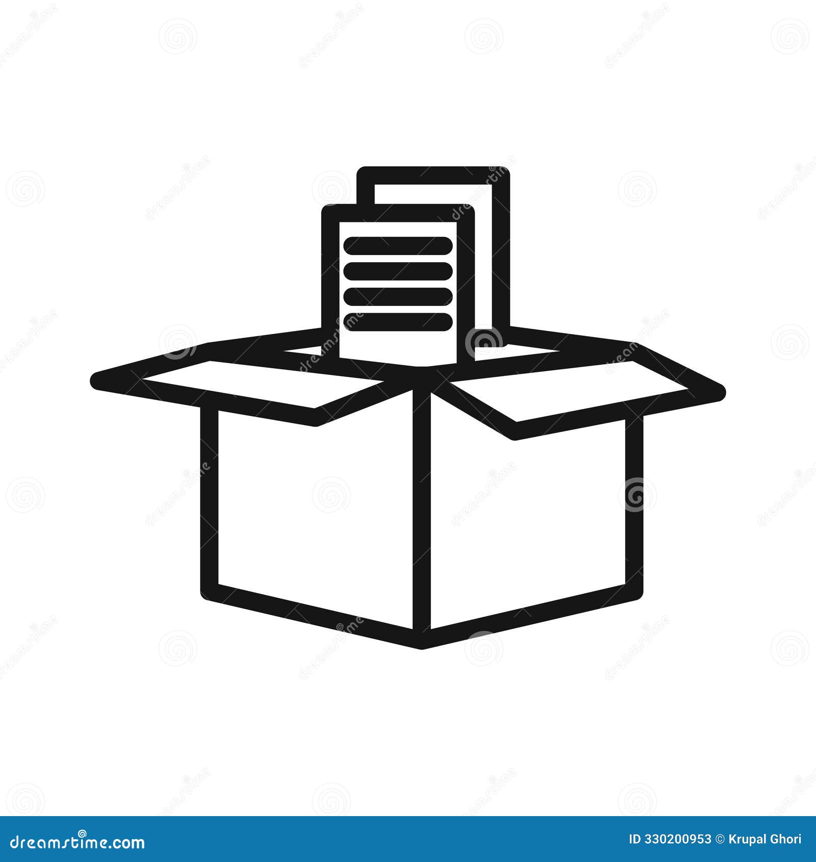 Archival Box With Documents Icon Black Line Art Vector Logo ...