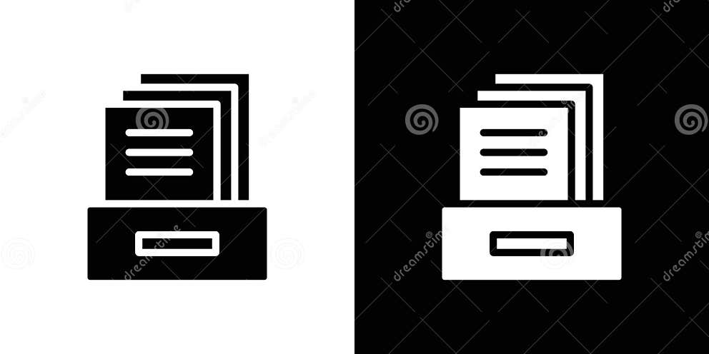 Archival Box with Documents Icon Logo Set Vector Stock Vector ...