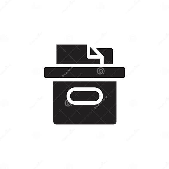 Archival Box with Documents Icon Web Design in Vector Stock Vector ...