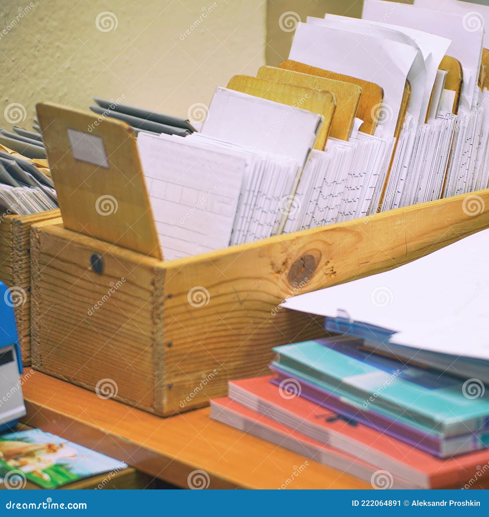 Archival Card Index in the Library Stock Image - Image of reference ...