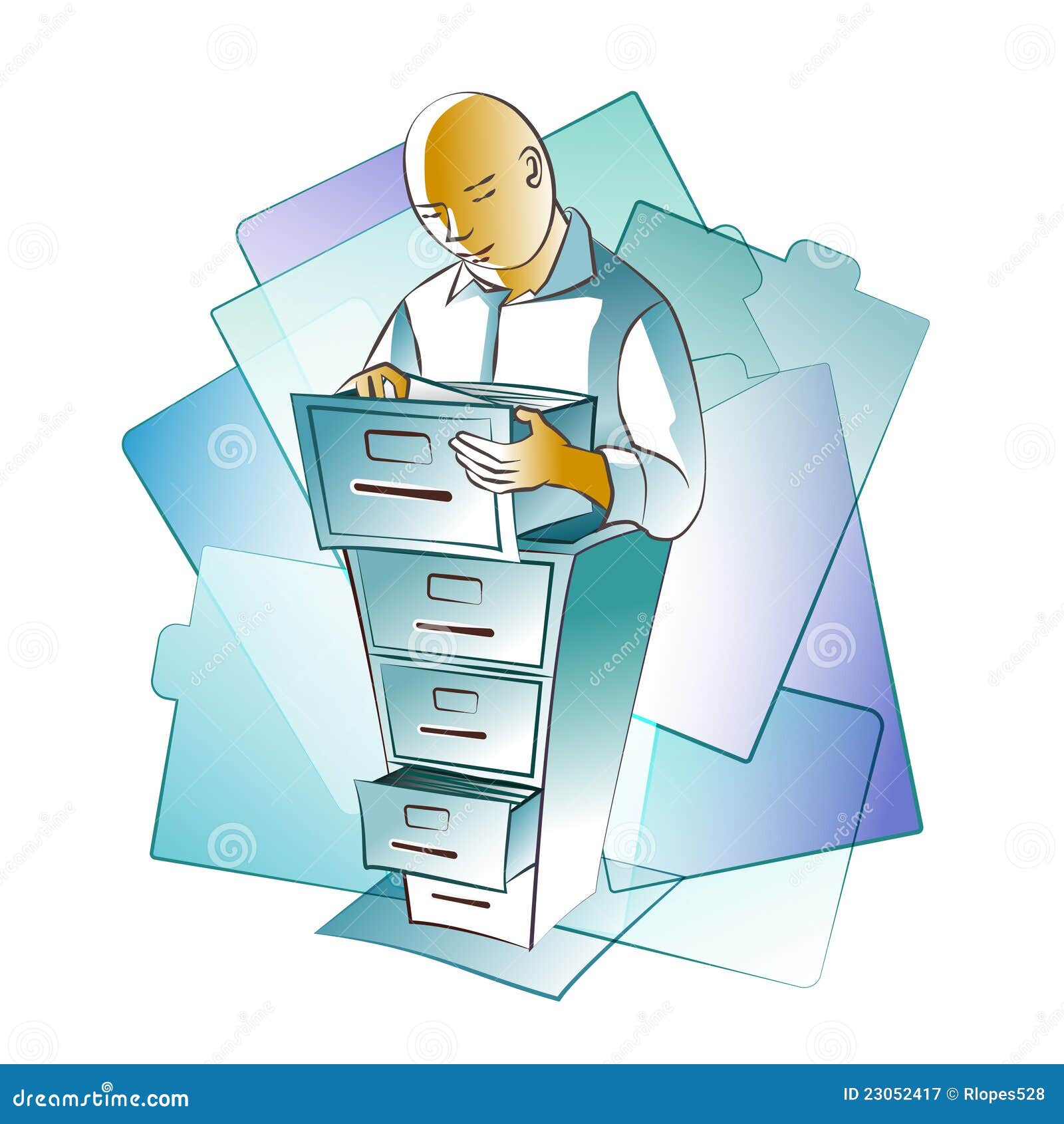 Archivar/Archive stock abbildung. Illustration von halten - 23052417