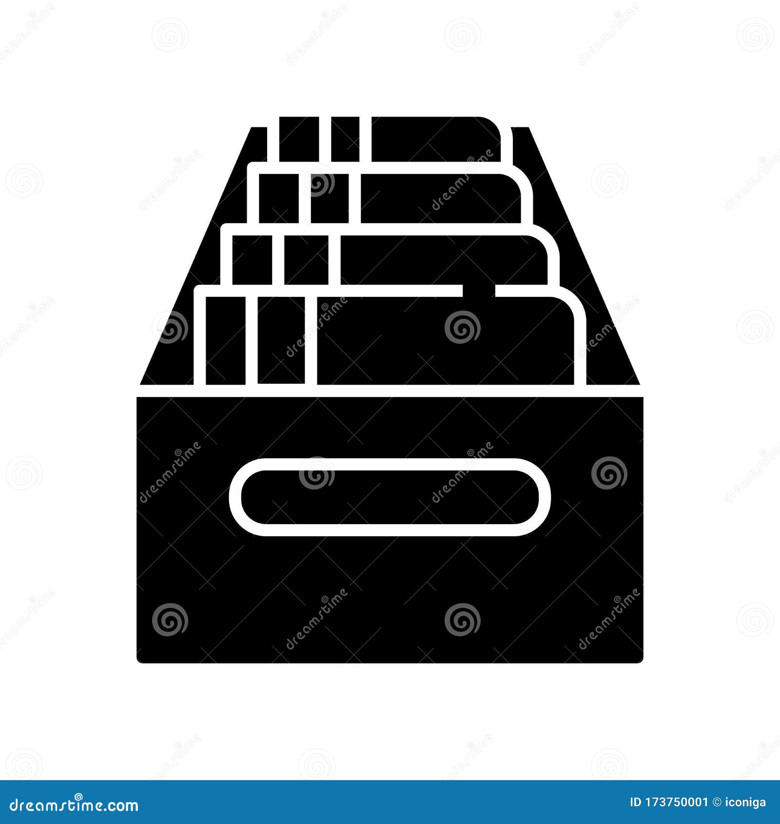 Archive Black Icon, Concept Illustration, Vector Flat Symbol, Glyph ...