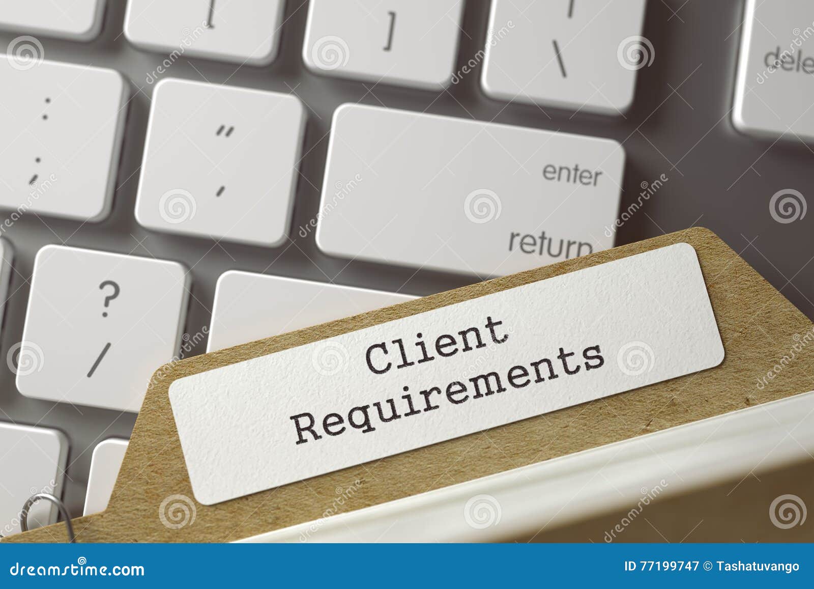 Archive Bookmarks of Card Index Client Requirements. 3D Render. Stock ...