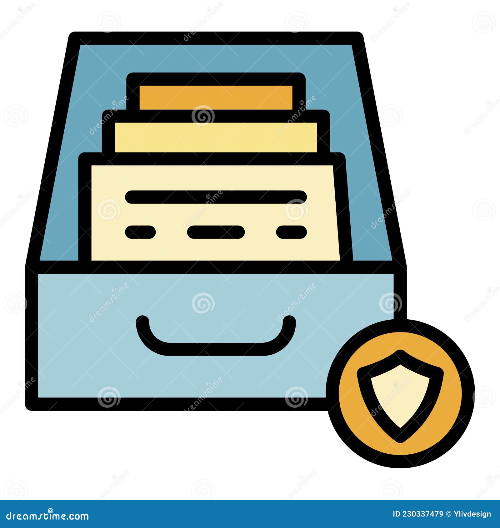 Archive Box Icon Color Outline Vector Stock Vector - Illustration of ...