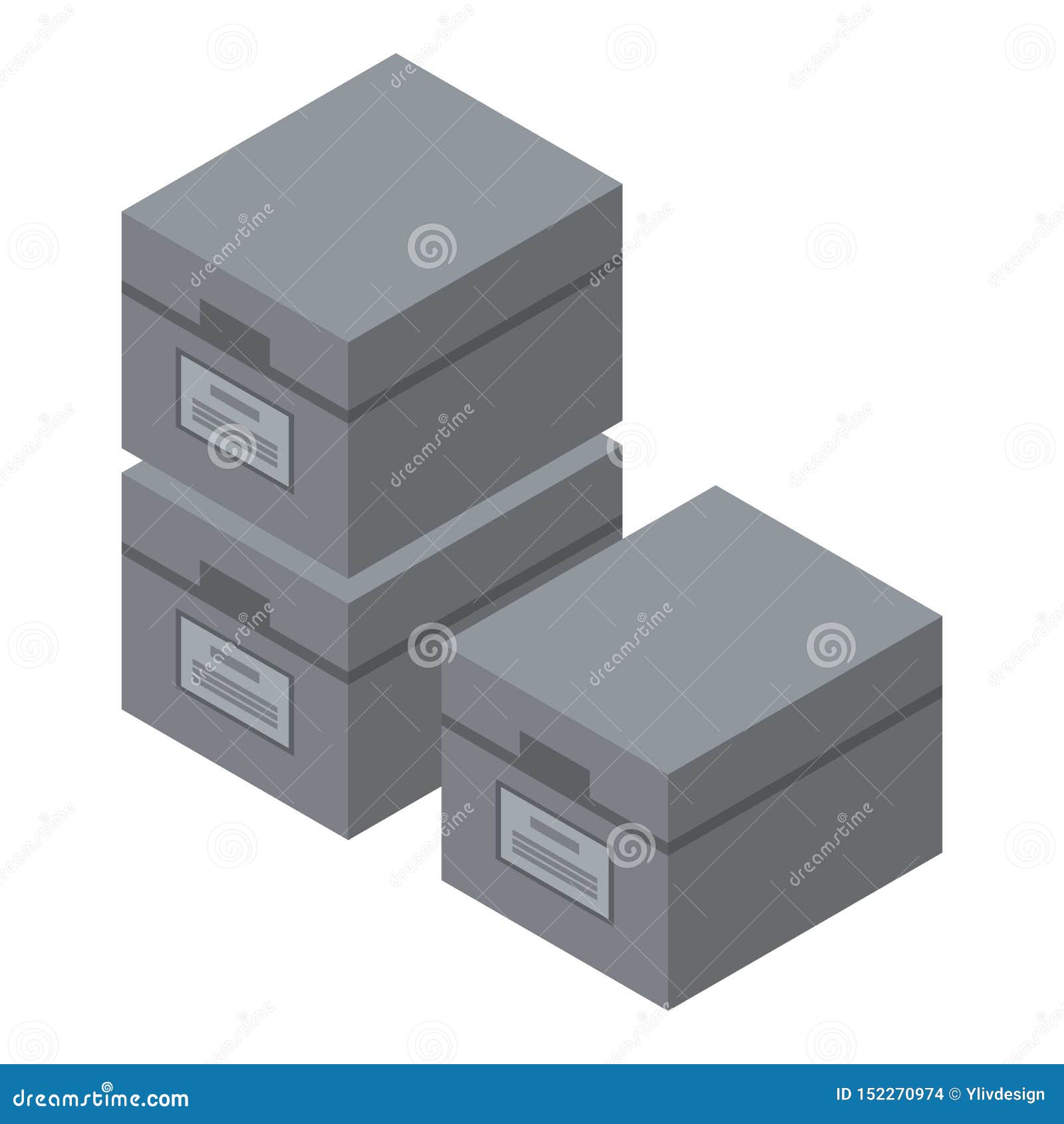 Archive Box Icon, Isometric Style Stock Vector - Illustration of design ...
