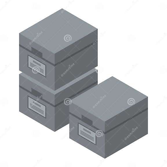 Archive Box Icon, Isometric Style Stock Vector - Illustration of design ...