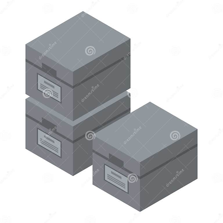 Archive Box Icon, Isometric Style Stock Vector - Illustration of design ...