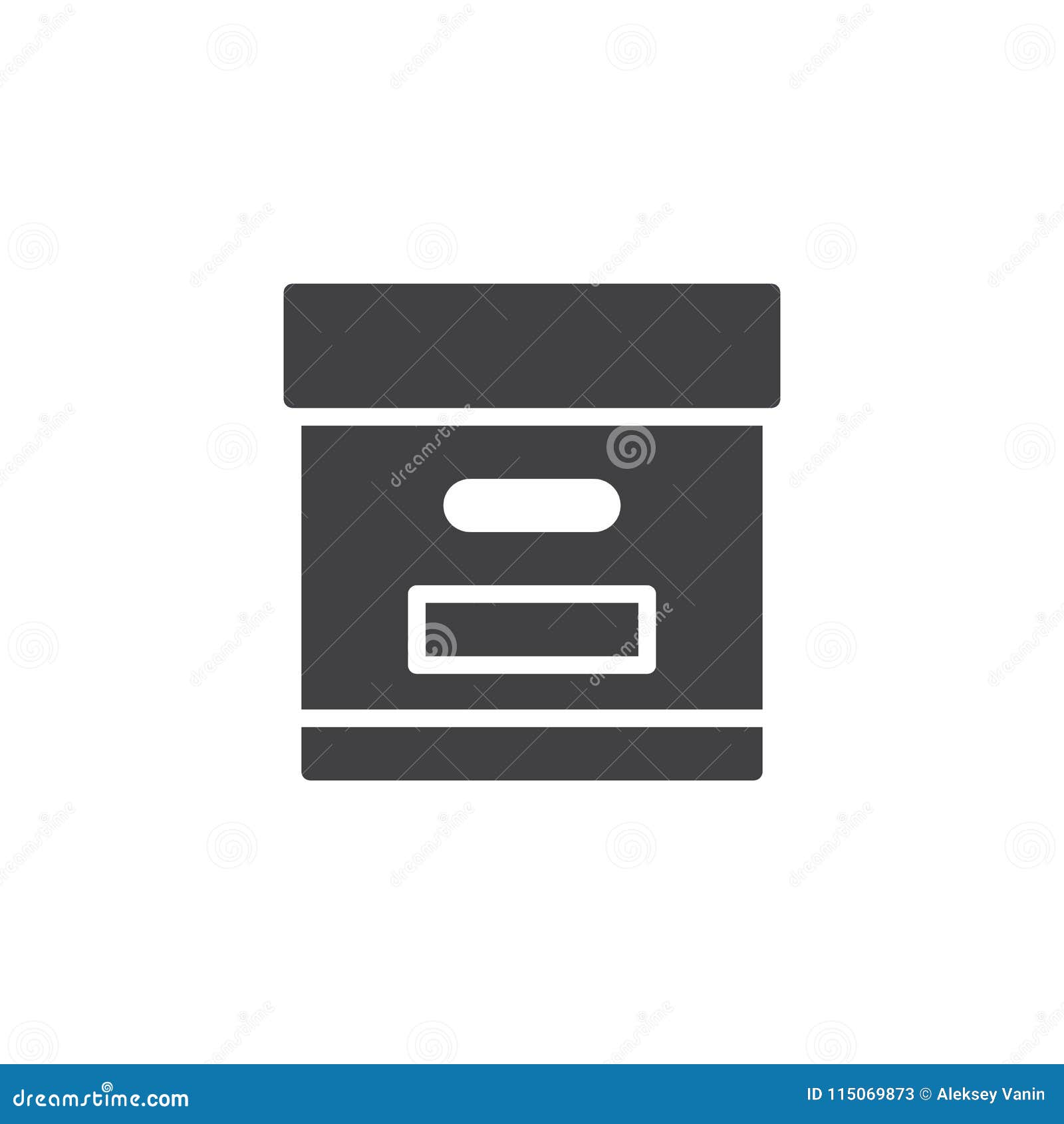 Archive box vector icon stock vector. Illustration of cabinet - 115069873