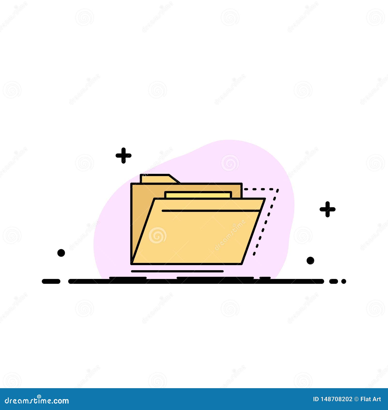 Archive, Catalog, Directory, Files, Folder Flat Color Icon Vector Stock ...