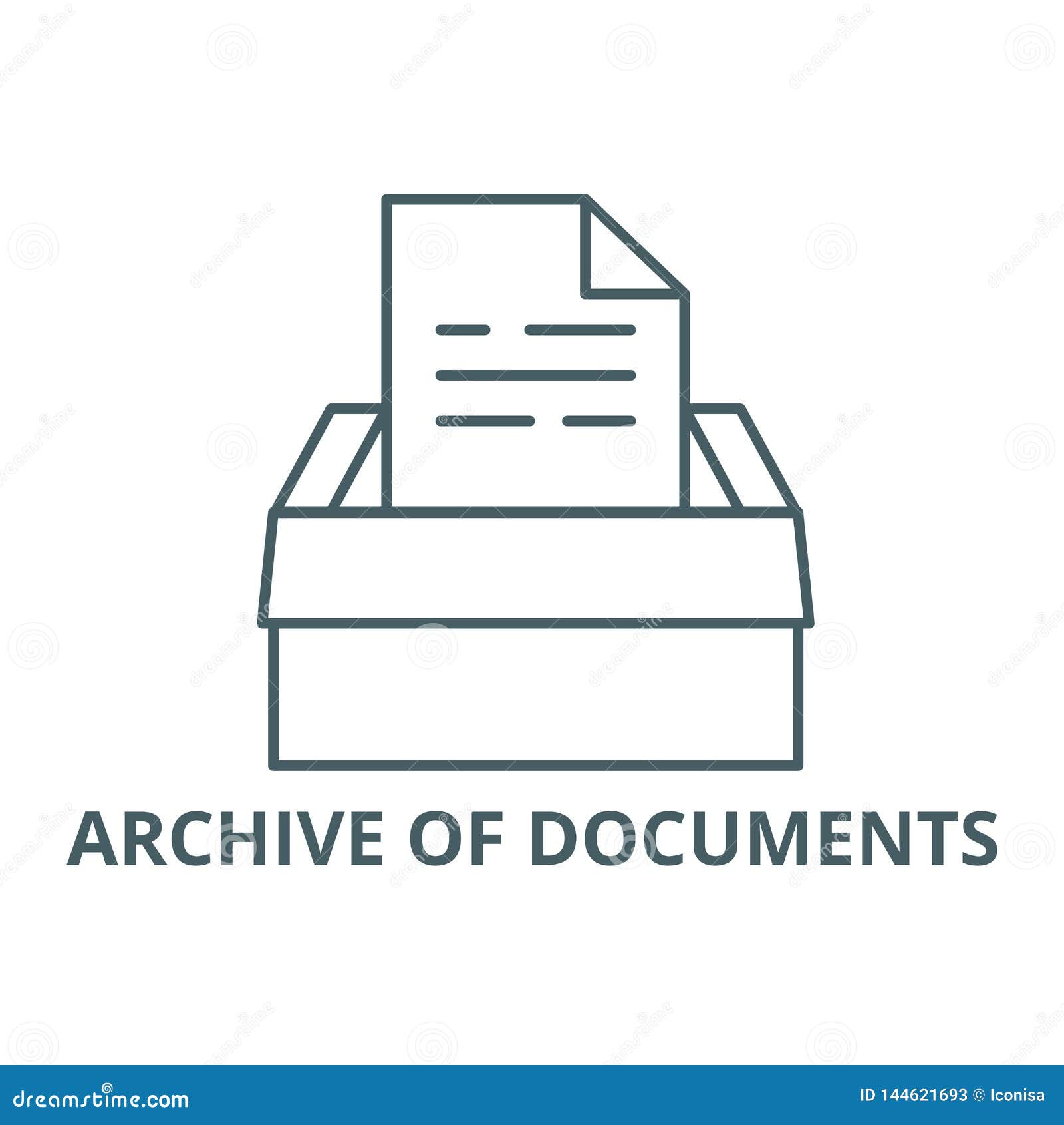 Archive of Documents Line Icon, Vector. Archive of Documents Outline ...