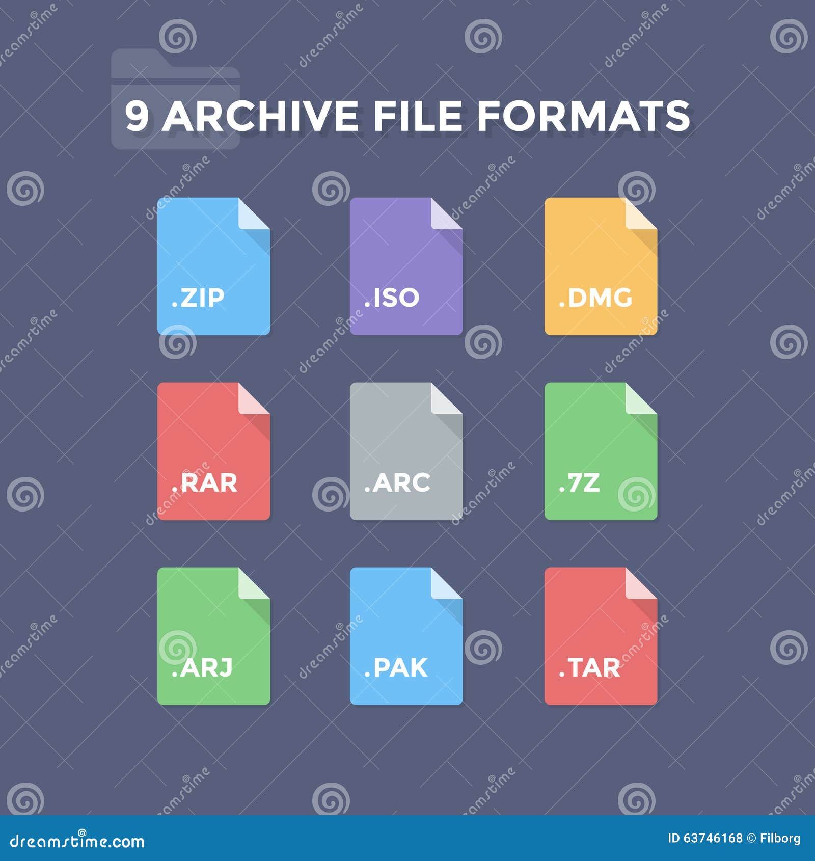 Archive File Formats stock vector. Illustration of folder - 63746168 Archive File Formats stock vector. Illustration of folder - 63746168