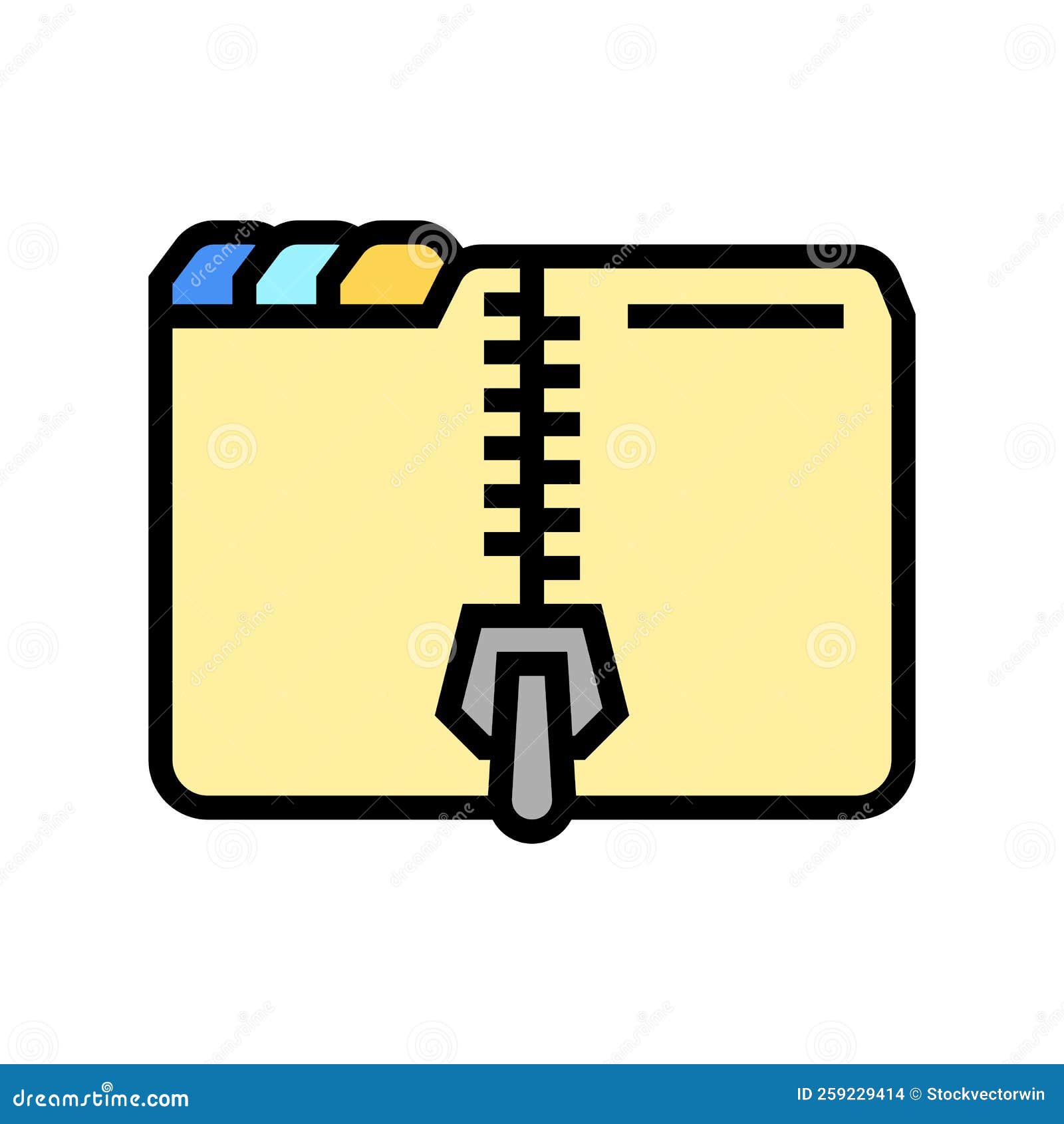 Archive Folder Color Icon Vector Illustration Stock Illustration ...