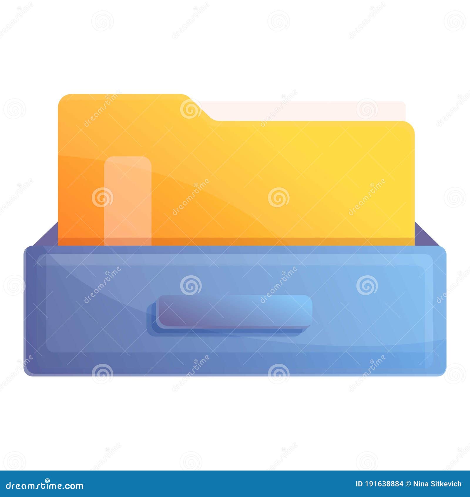 Archive Folder Icon, Cartoon Style Stock Vector - Illustration of file ...