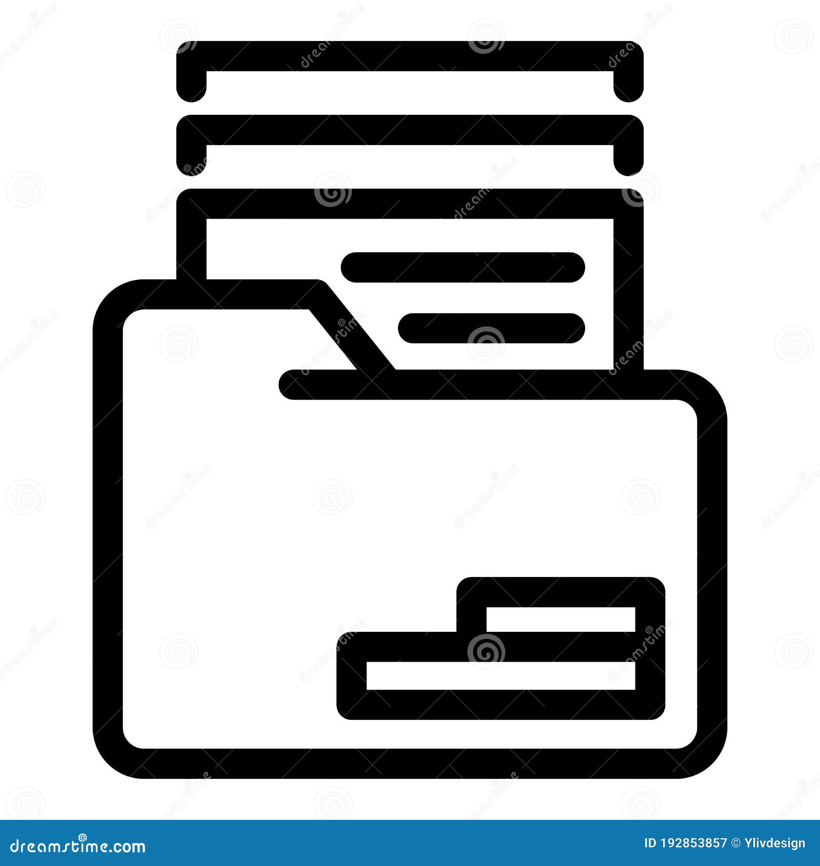 The Archive Folder Icon. Document And Data, Portfolio, Office Symbol ...
