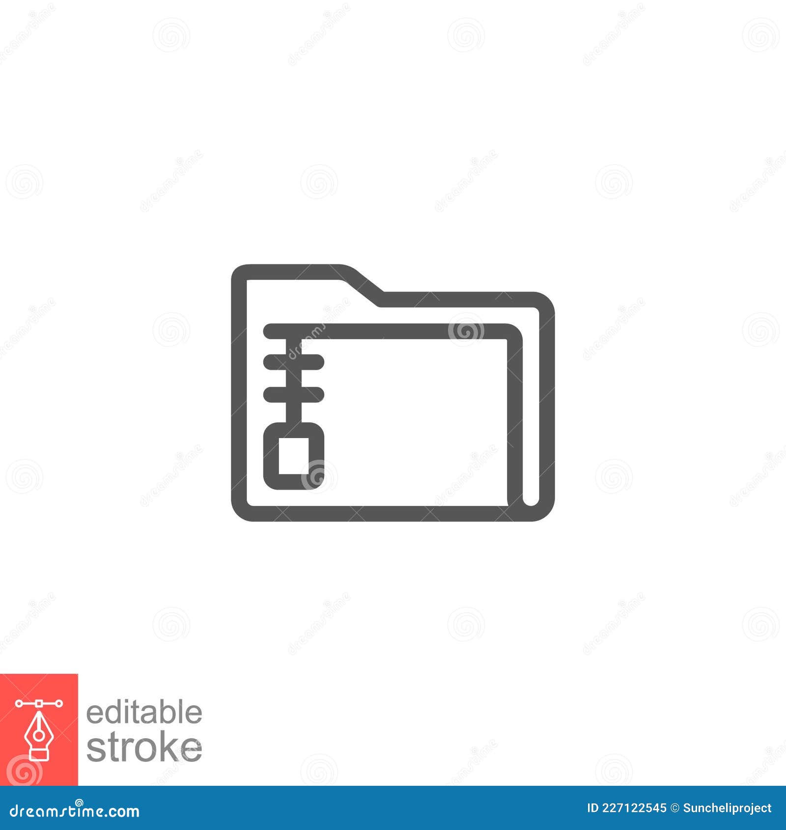 Archive Folder Icon. Zip File Extension Type Stock Vector ...