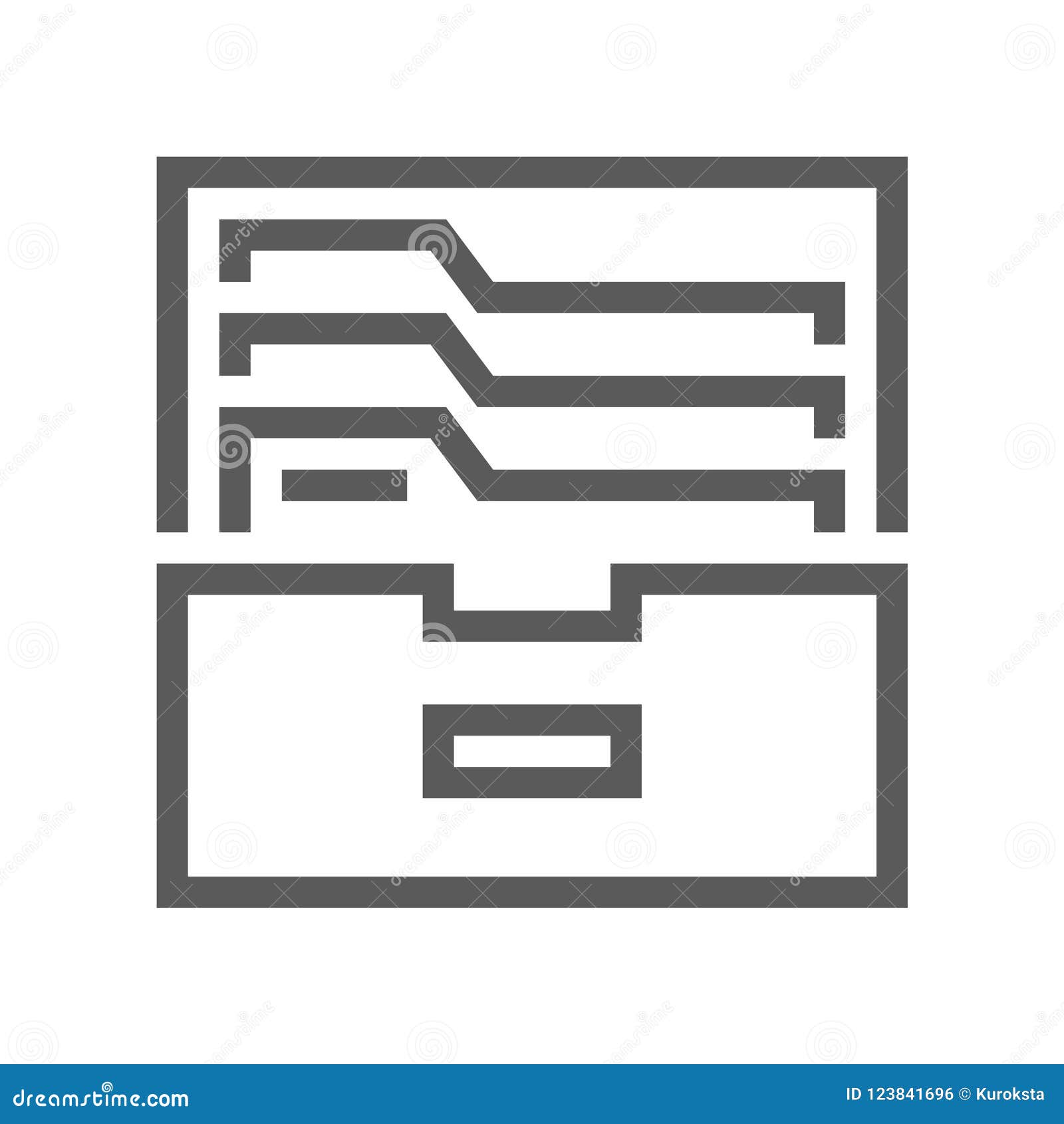 Archive and Folders Vector Line Icon 48x48 Pixel. Stock Vector ...