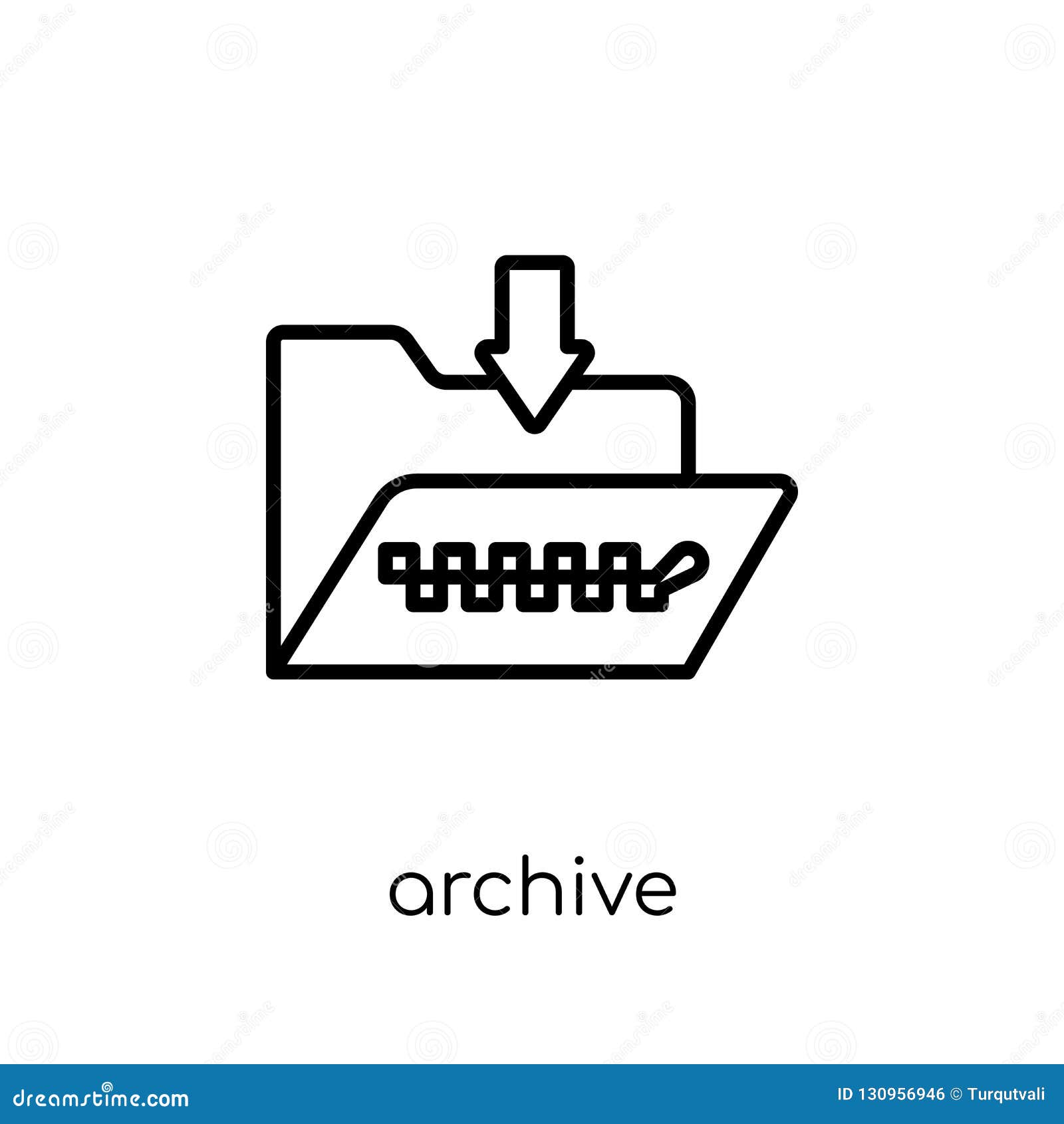 Archive Icon. Trendy Modern Flat Linear Vector Archive Icon on W Stock ...