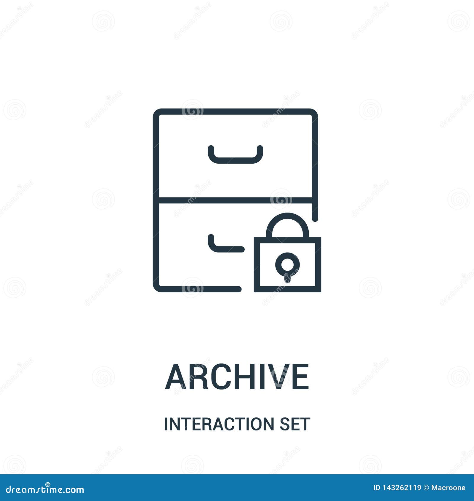 Archive Icon Vector from Interaction Set Collection. Thin Line Archive ...