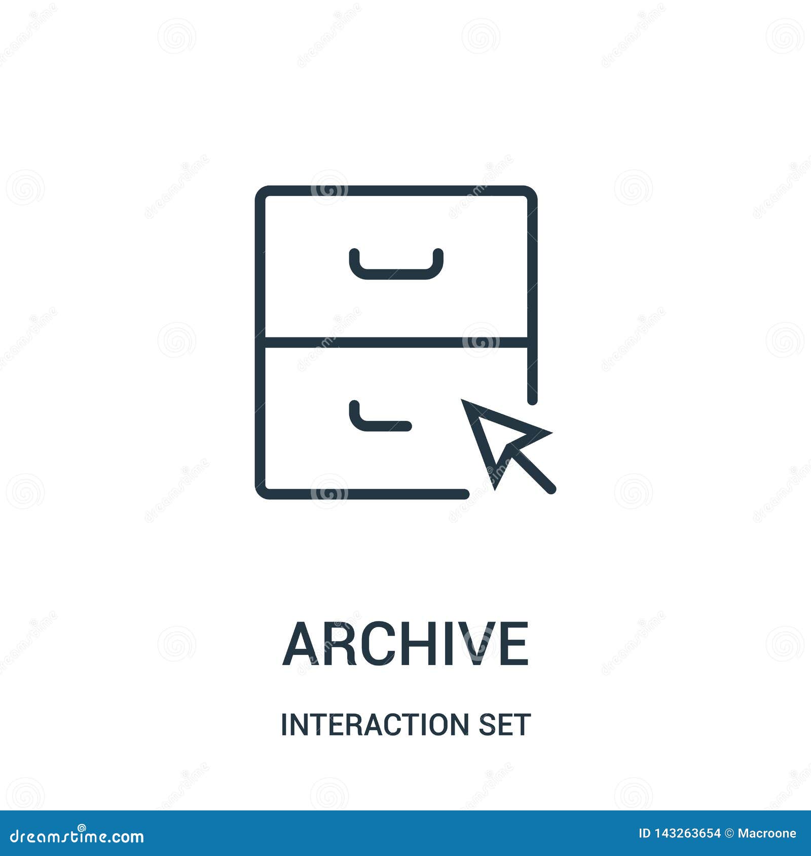Archive Icon Vector from Interaction Set Collection. Thin Line Archive ...