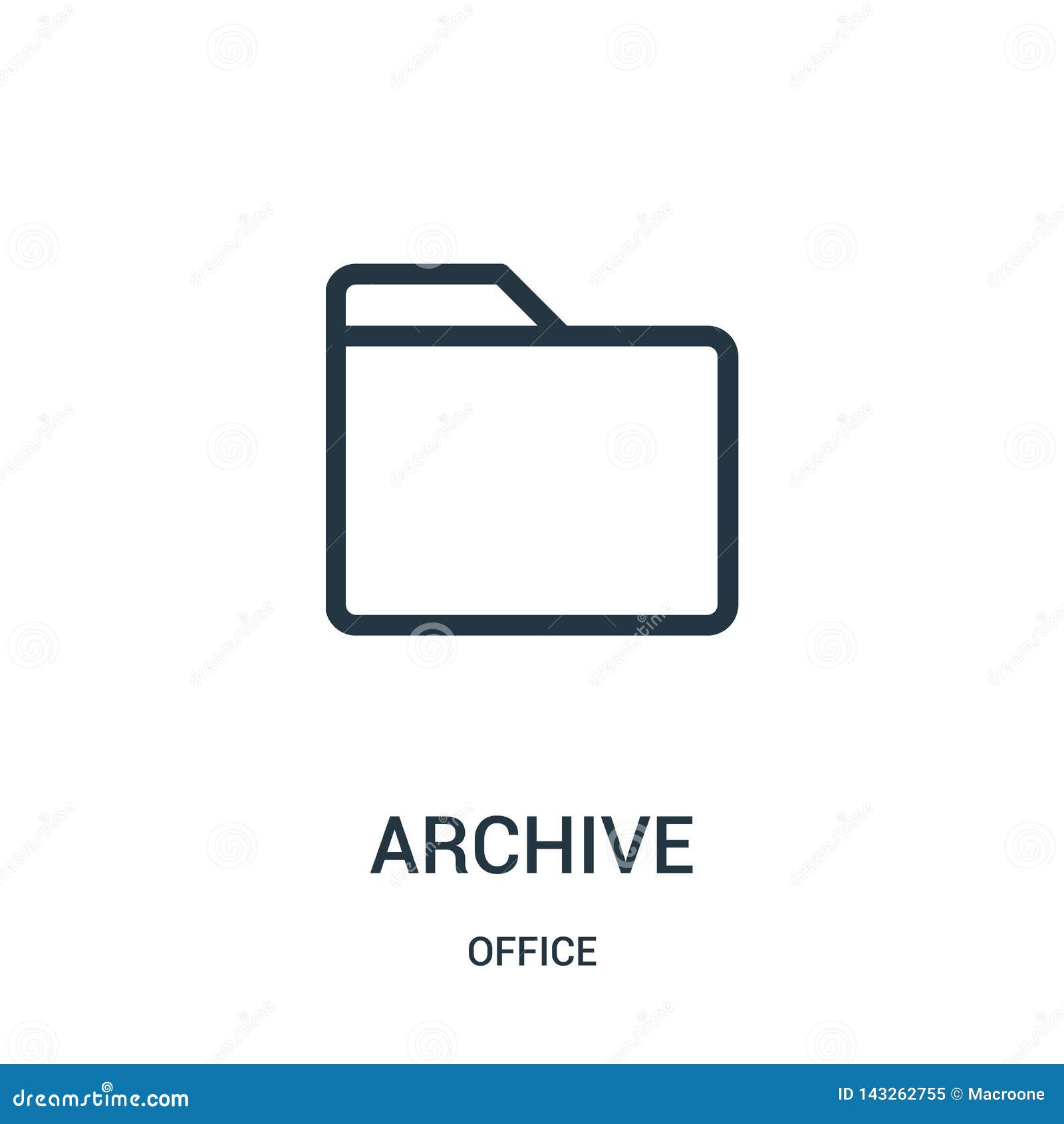 Archive Icon Vector from Office Collection. Thin Line Archive Outline ...