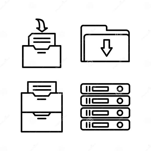 Archive Icon . Archive Storage Icon Vector. Folders Icon Stock ...