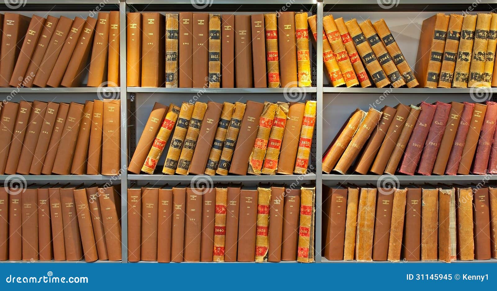 Archive of Old Probate Books Stock Image - Image of bookshelf, archive ...