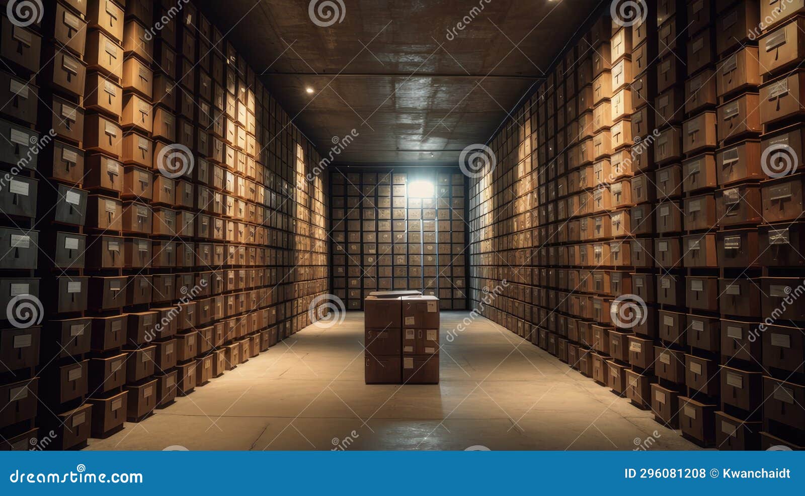 An Archive Room with Labeled Boxes, Signifying the Organization and ...