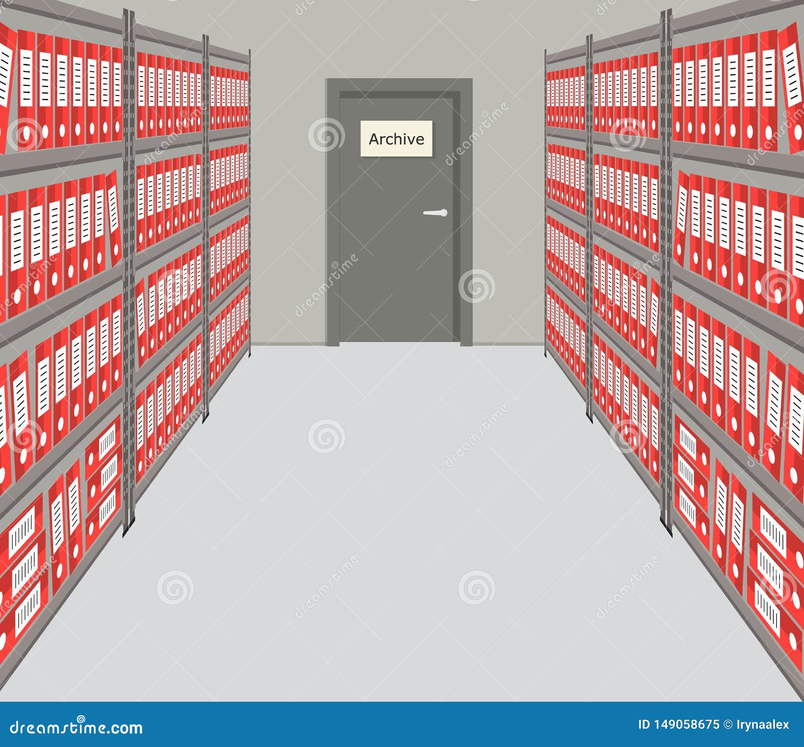 Archive. the Room for Storage of Documents Stock Vector - Illustration ...